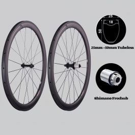CSC Clincher Tubeless Carbon Fiber Road bike wheels V Brake 38mm 50mm ...
